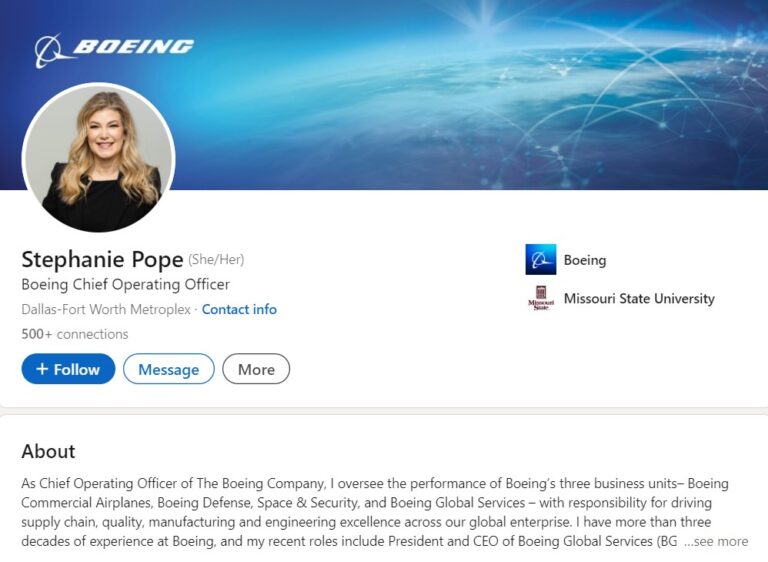 Who is Stephanie Pope? All About Boeing’s New CEO
